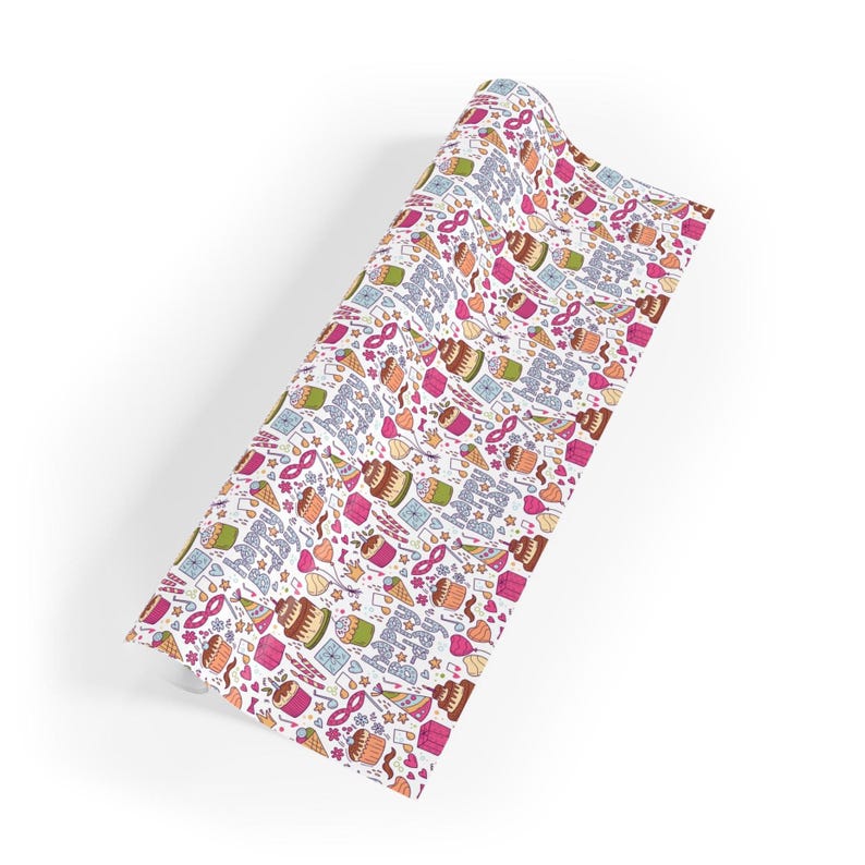 Birthday Party Gift Wrap, Premium Paper, Wrapping Paper Rolls, 3 Sizes ...