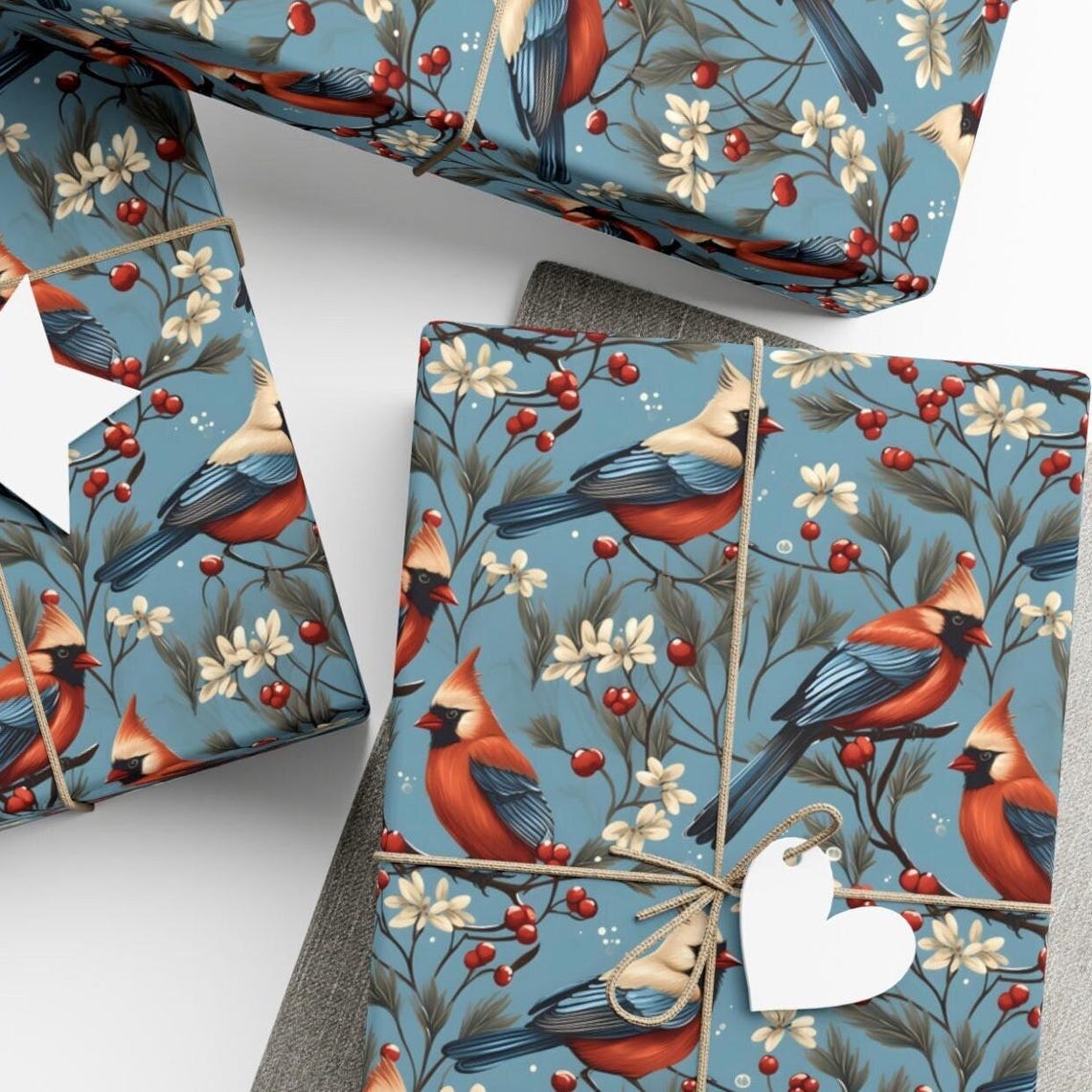 Cardinals Holiday Gift Wrap, Christmas Wrapping Paper, Cardinals ...