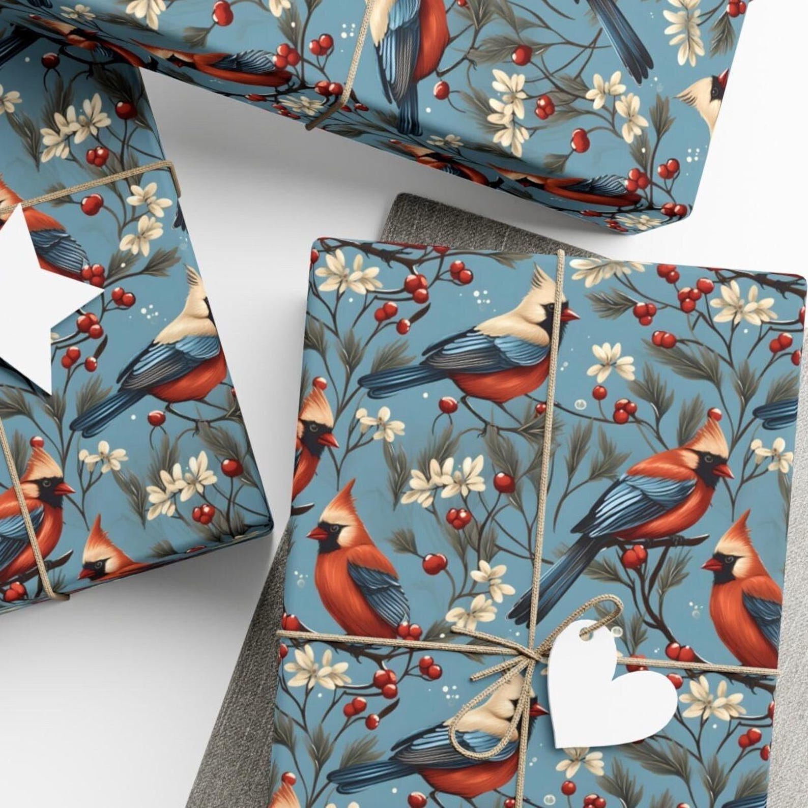 Cardinals Holiday Gift Wrap, Christmas Wrapping Paper, Cardinals ...