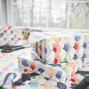 Chinese Paper Fans Wrapping Paper, Birthday Wrapping Paper, Wedding ...
