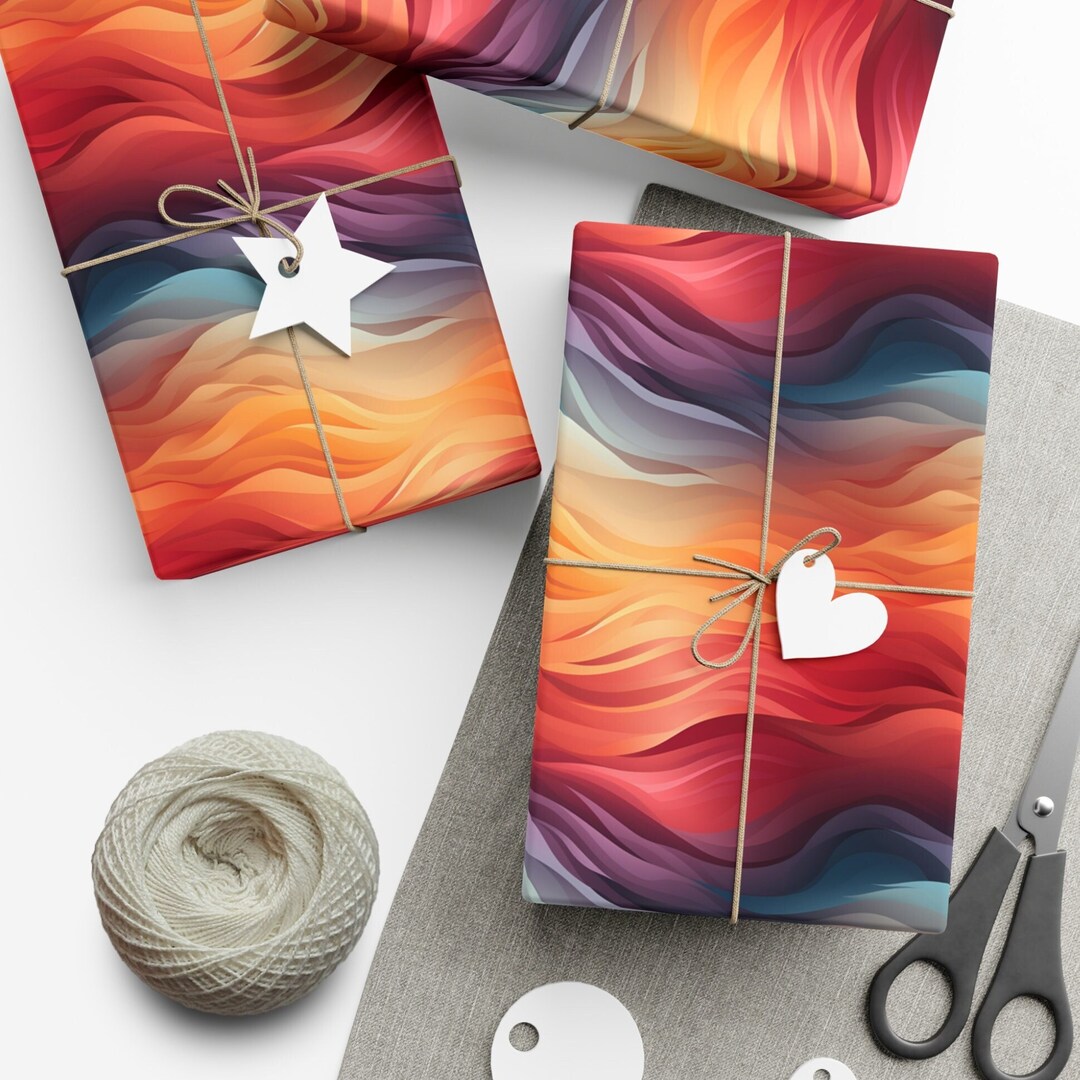 Abstract Art Wrapping Paper, Ombre Designer Gift Wrap, Colors of the ...