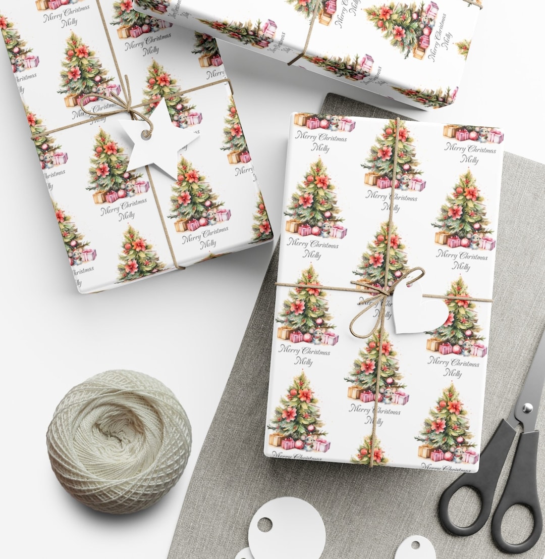 Personalized Christmas Gift Wrap Name on Gift Wrap Christmas - Etsy
