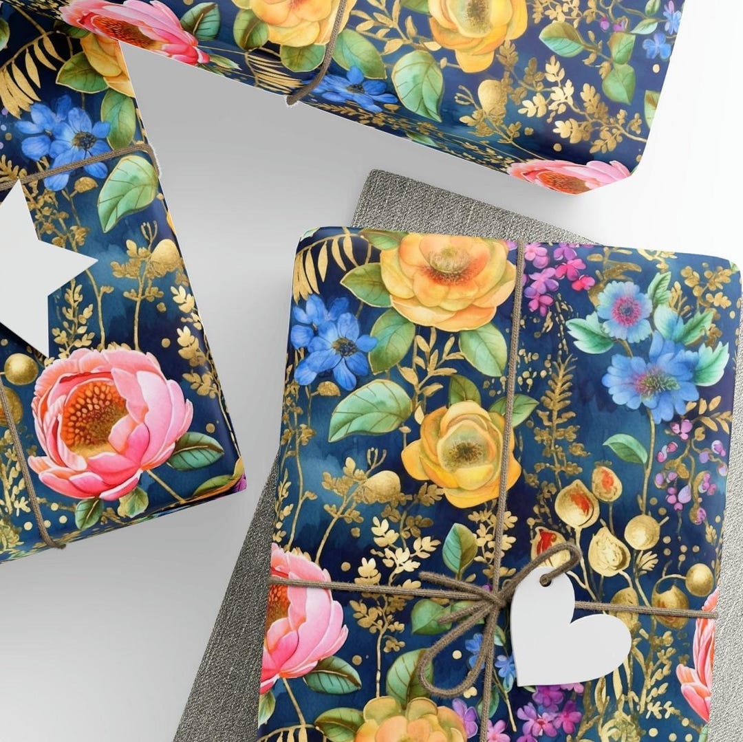 Designer Floral Wrapping Paper, Wedding Wrapping Paper, Birthday Gift ...