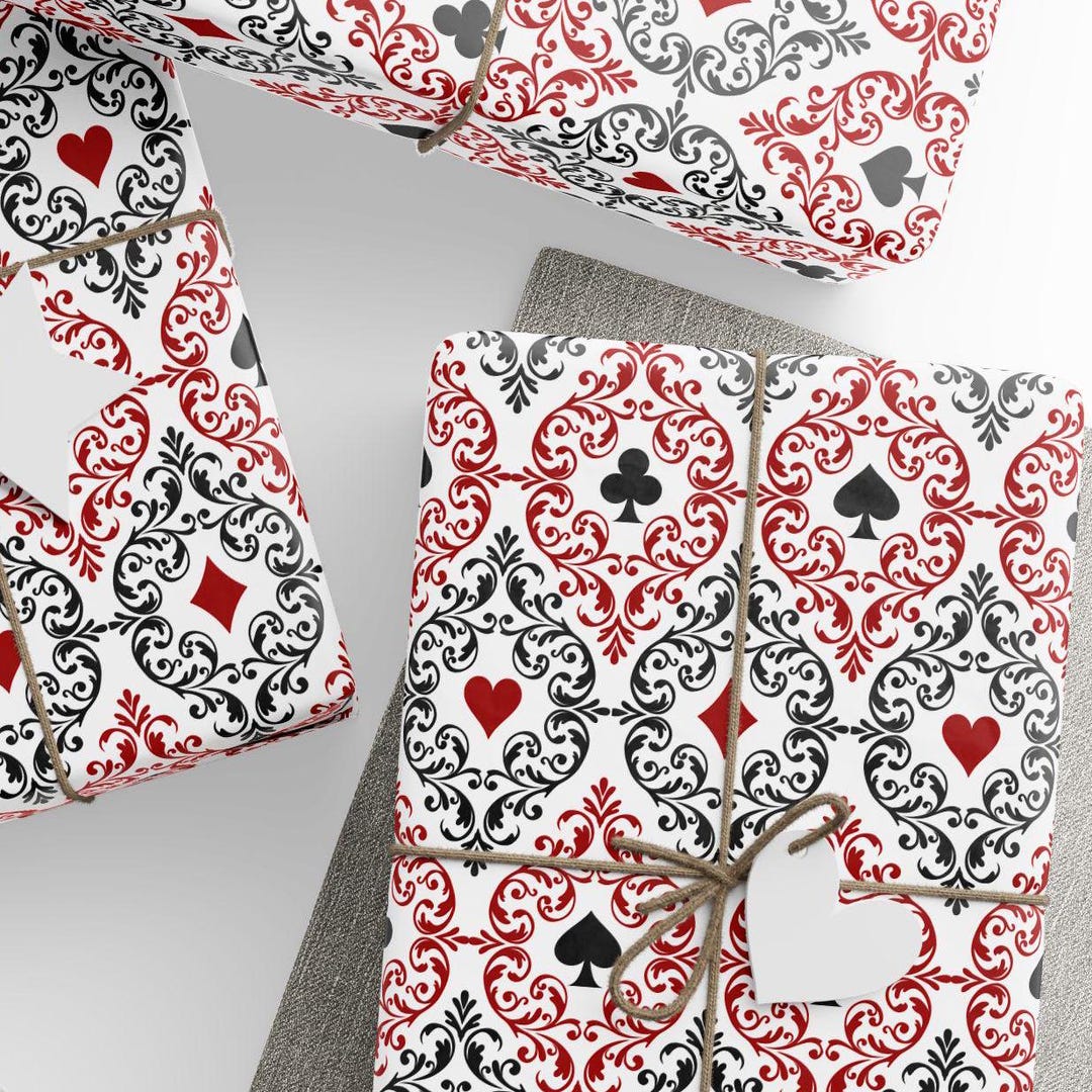 Playing Cards Wrapping Paper, Playing Cards Design, Cards & Game Lovers ...