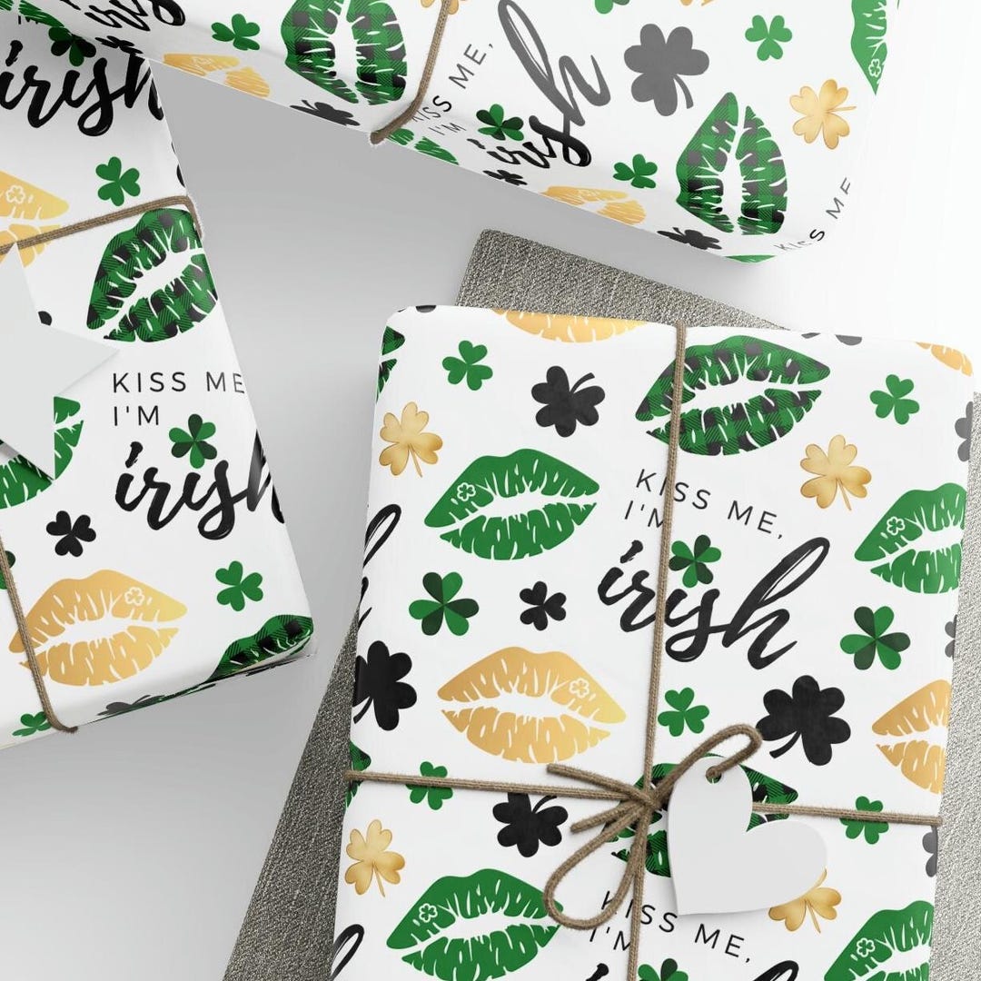 Irish Gift Wrap, Irish Birthday Gift Wrap, Saint Patrick's Day Wrapping ...