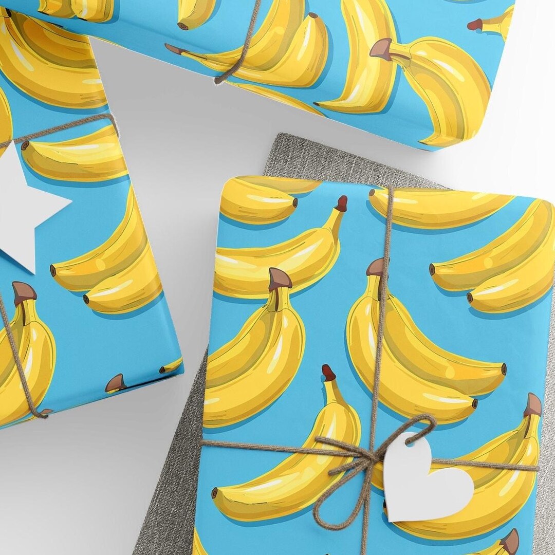 Banana Gift Wrap, Pop Art Aesthetic, Premium Paper, Wrapping Paper ...