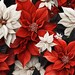 Christmas Gift Wrap, Poinsettia Flowers Wrapping Paper, Holiday Gift ...