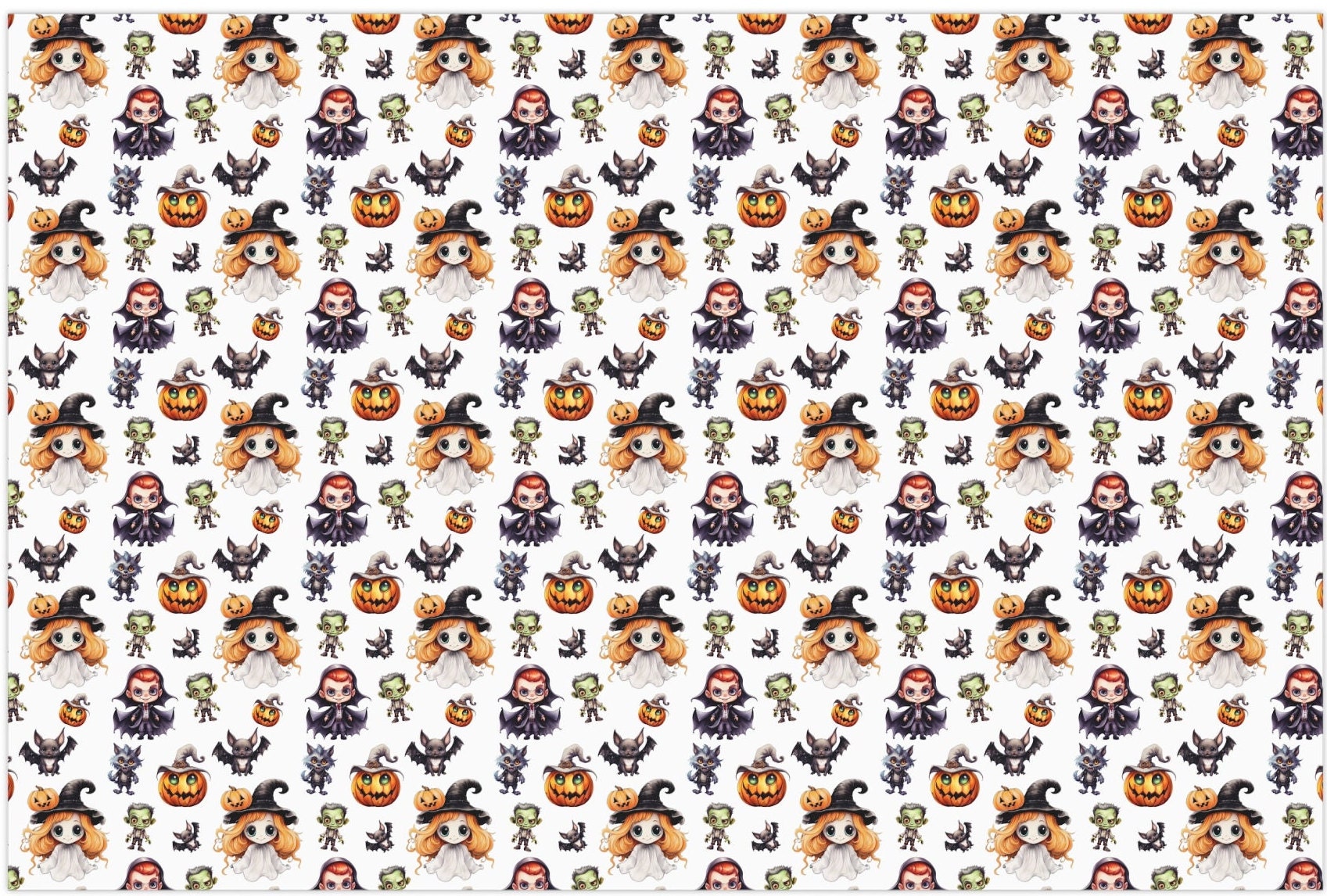Halloween Gift Wrap Cute Halloween Kids Wrapping Paper - Etsy