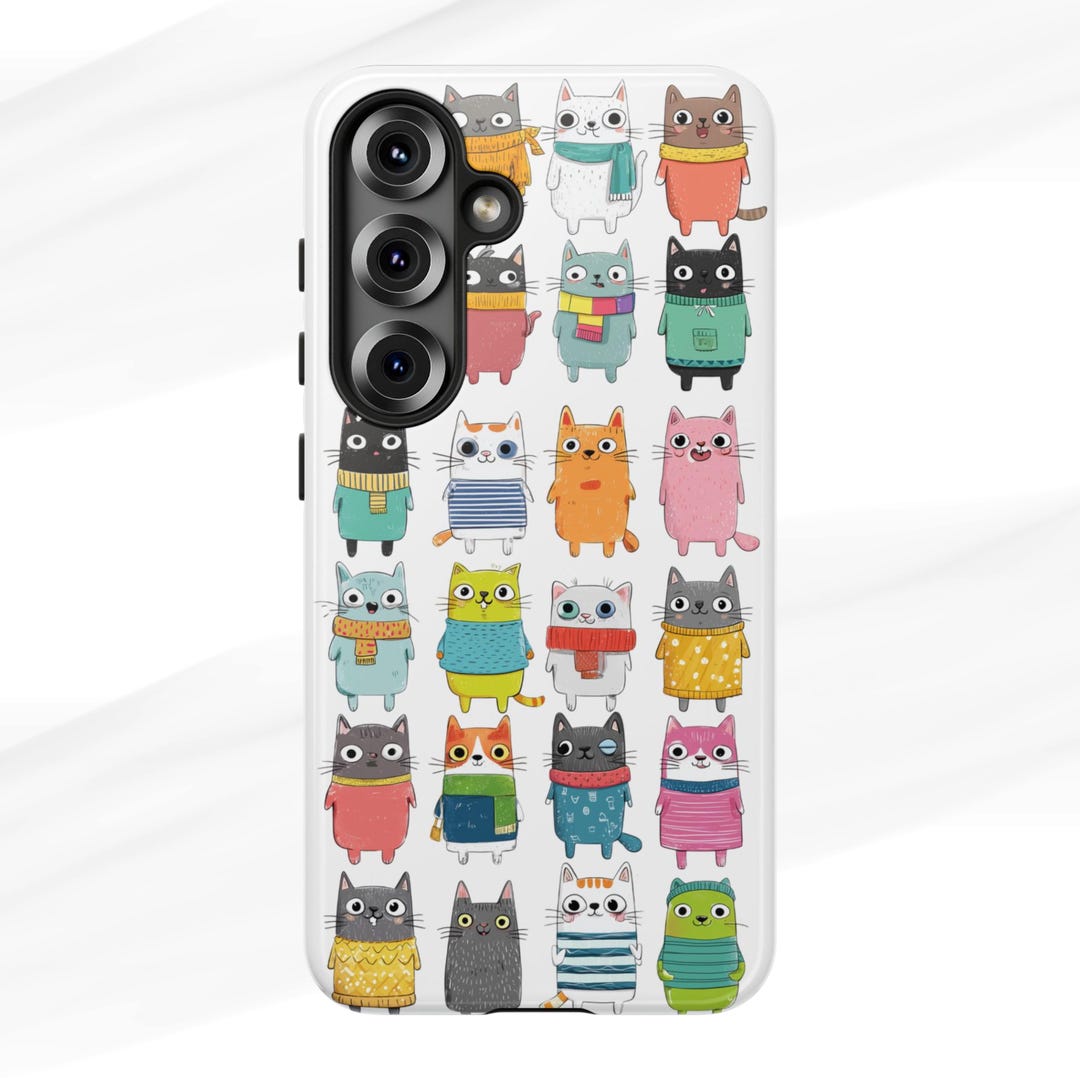 Cats Phone Case, Cute Kawaii Cats Protective Cover, Samsung Galaxy ...