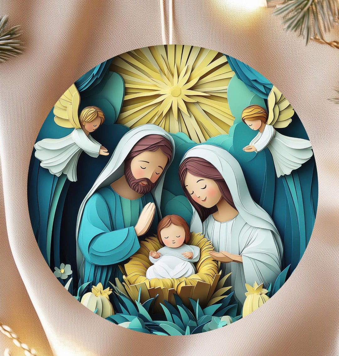 Nativity Ornament, 2D Christmas Decor, Nativity Scene, Religious Gift ...