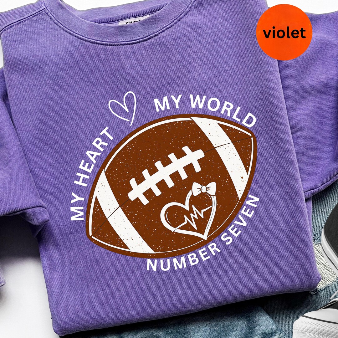 Custom Football Mom Heartbeat Shirt: Comfort Colors Game Day Tee - Etsy