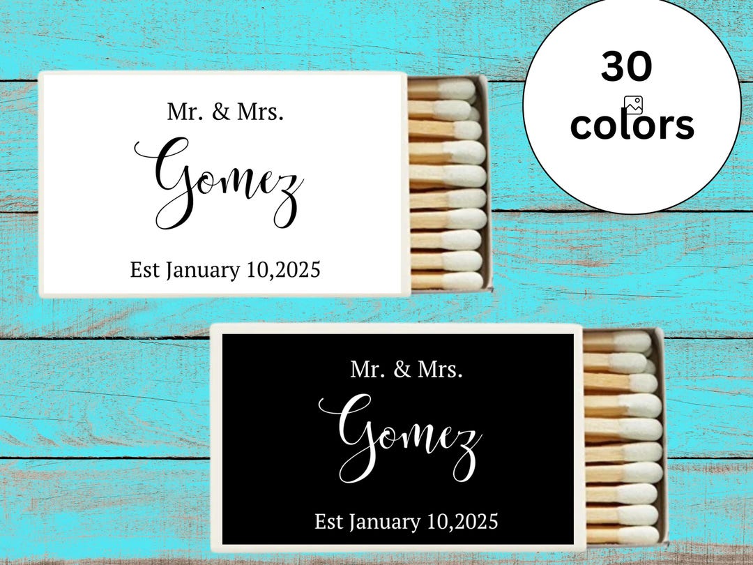 Custom Matchbook Favors – 50 Wedding Matchbooks in Bulk – Custom ...