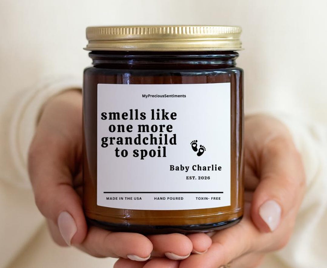 Pregnancy Reveal Candle • Personalized Baby Announcement Gift for ...