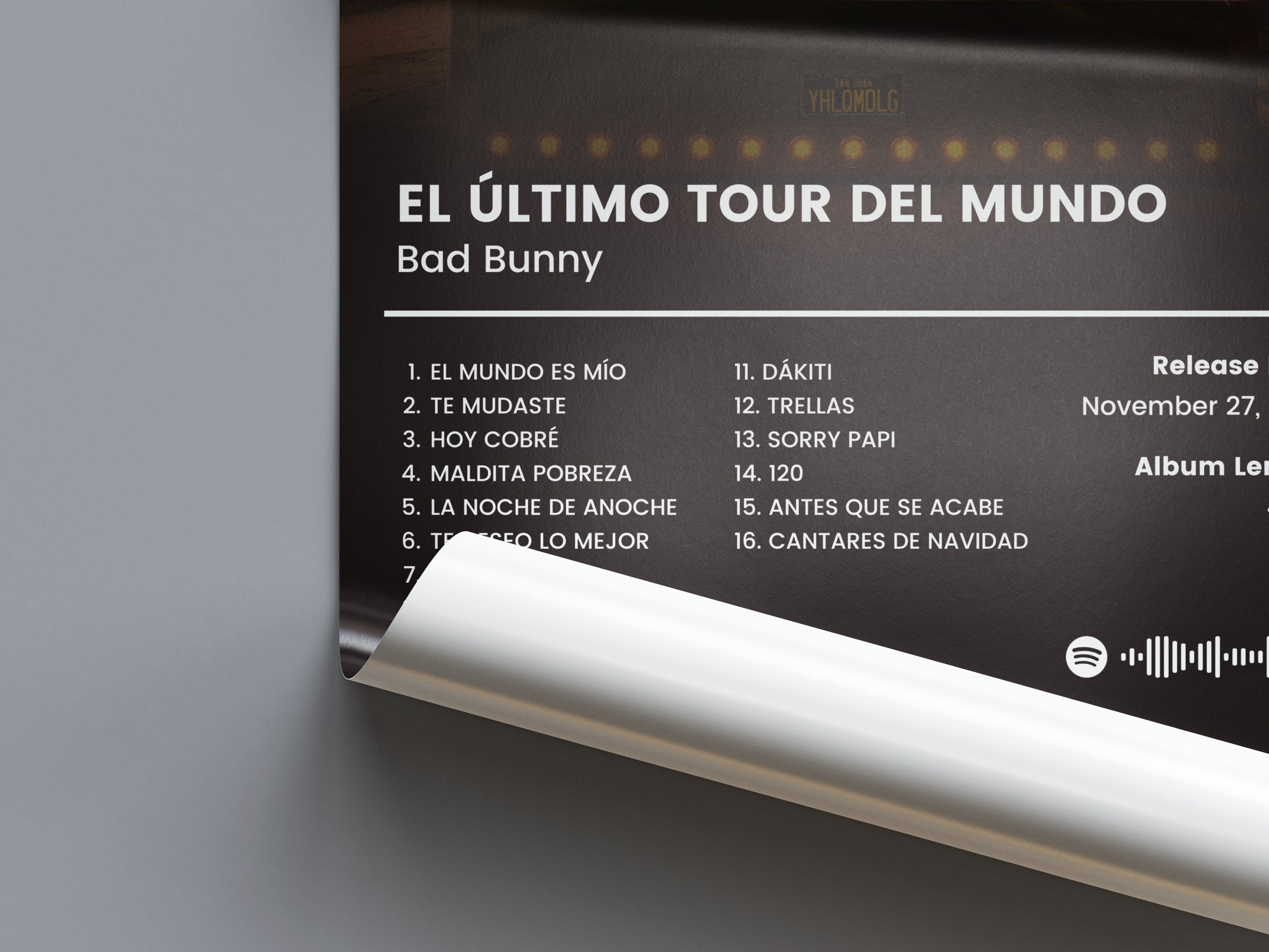 Bad Bunny El Ultimo Tour Del Mundo Album Cover Poster