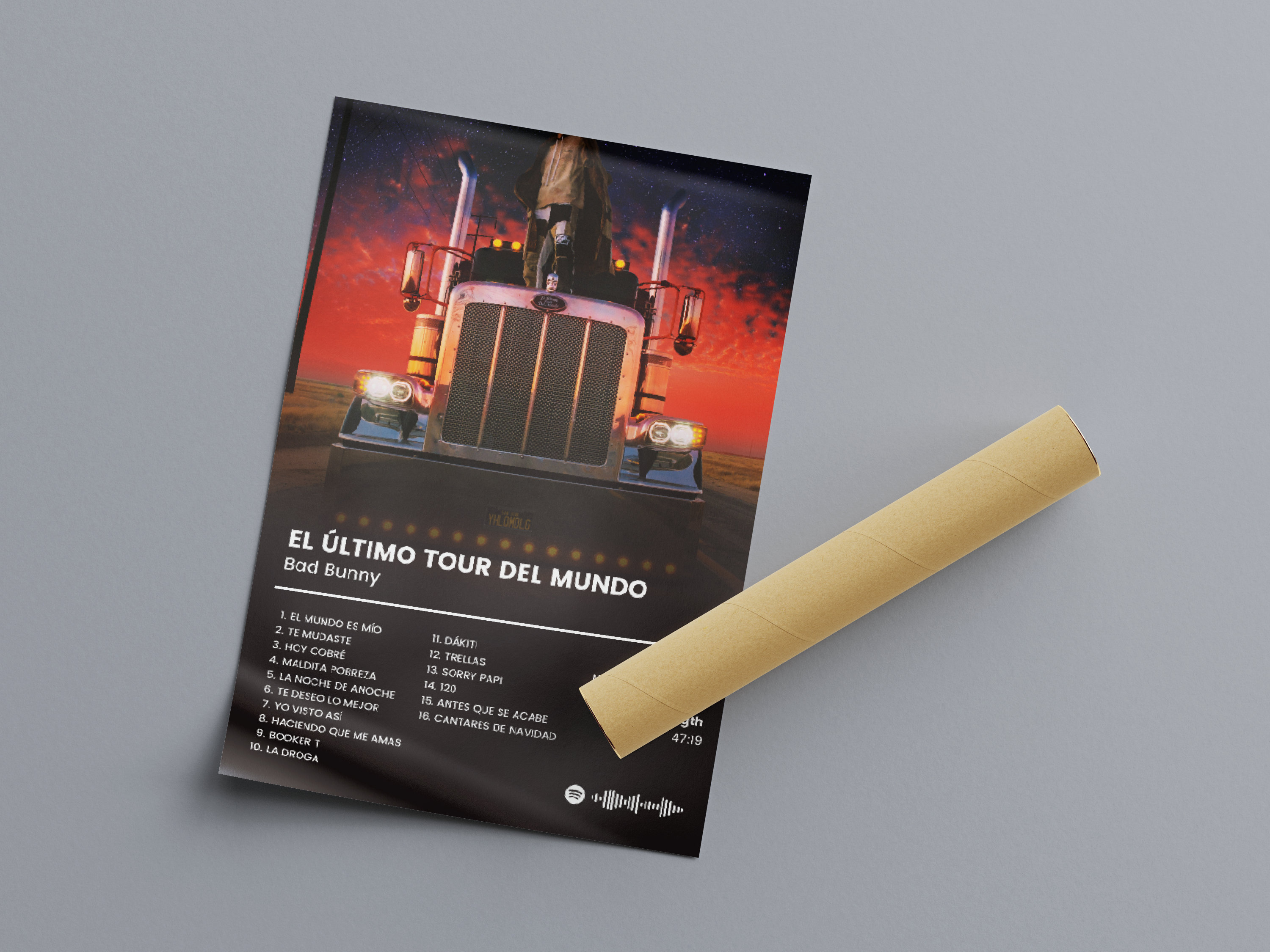 Bad Bunny El Ultimo Tour Del Mundo Album Cover Poster