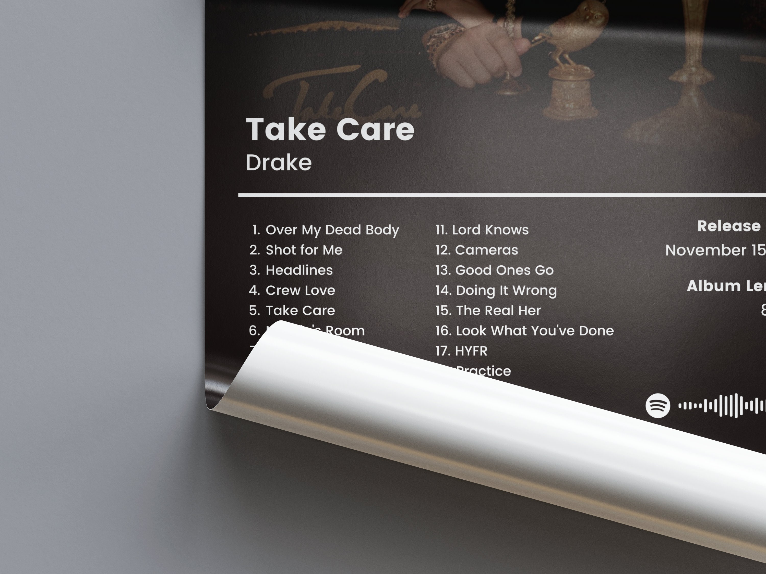 Drake Poster / Drake Take Care Poster / Drake Take Care Tracklist ...