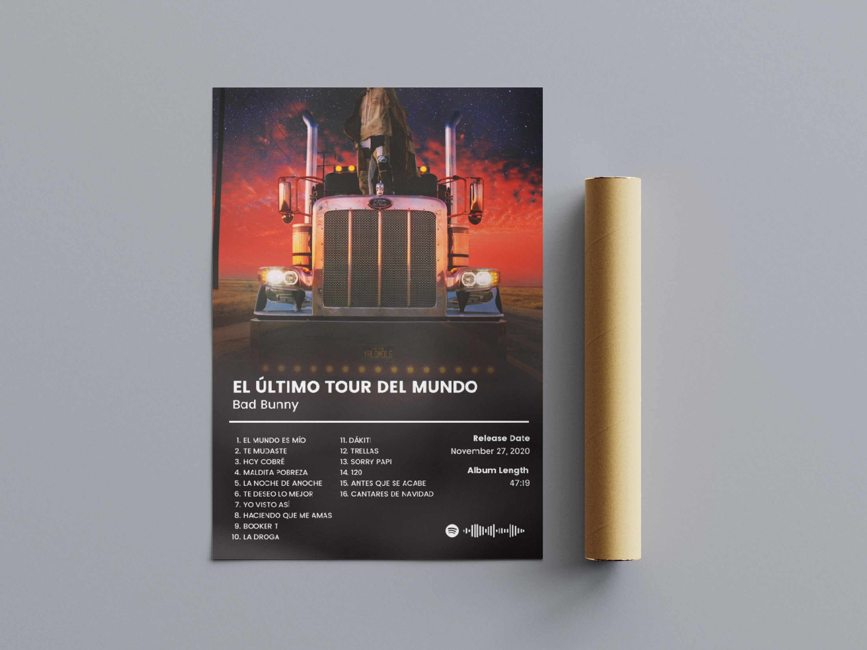 Bad Bunny El Ultimo Tour Del Mundo Album Cover Poster