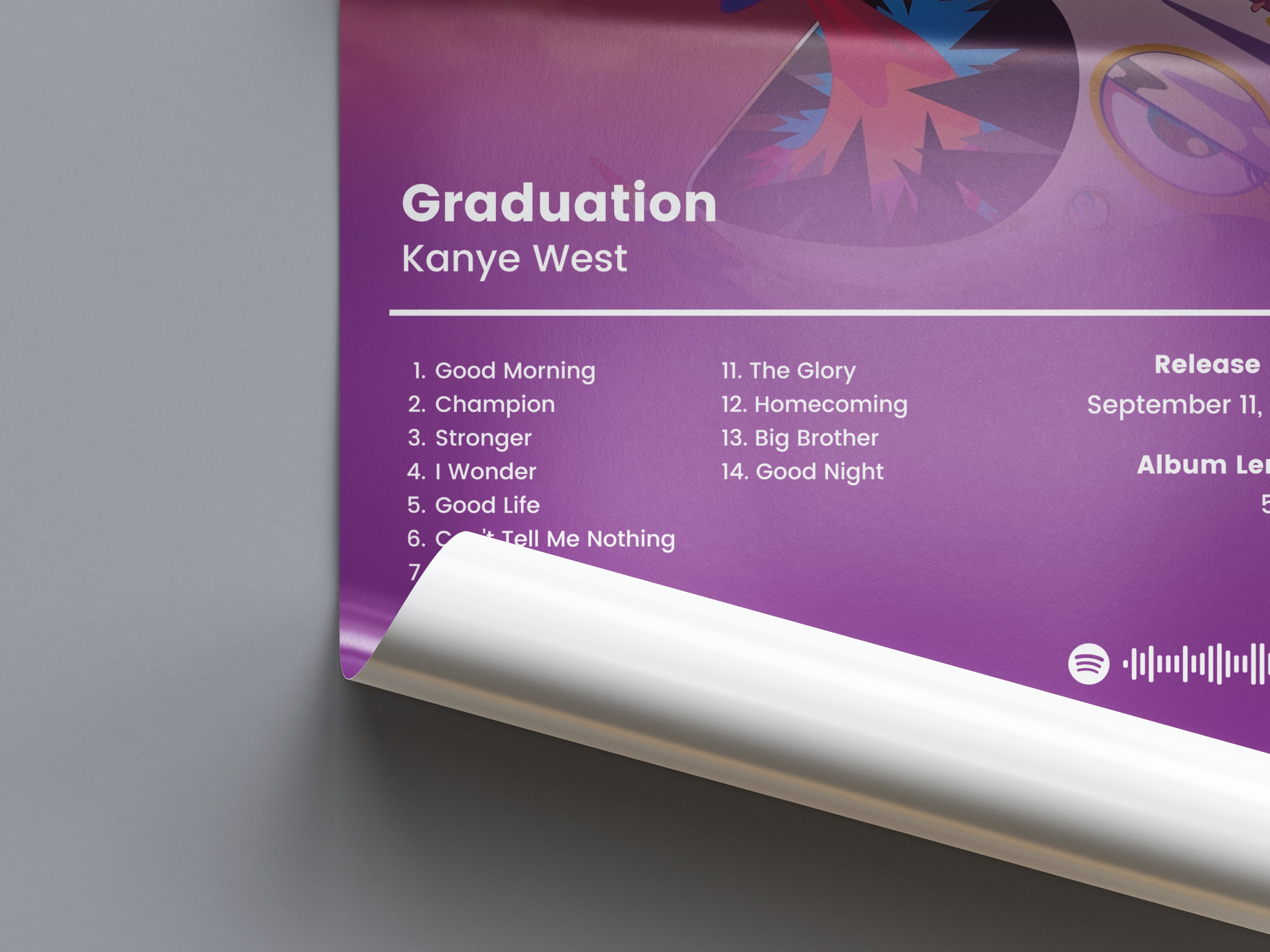 Kanye West Poster / Graduation Poster / Kanye West Graduation Tracklist ...