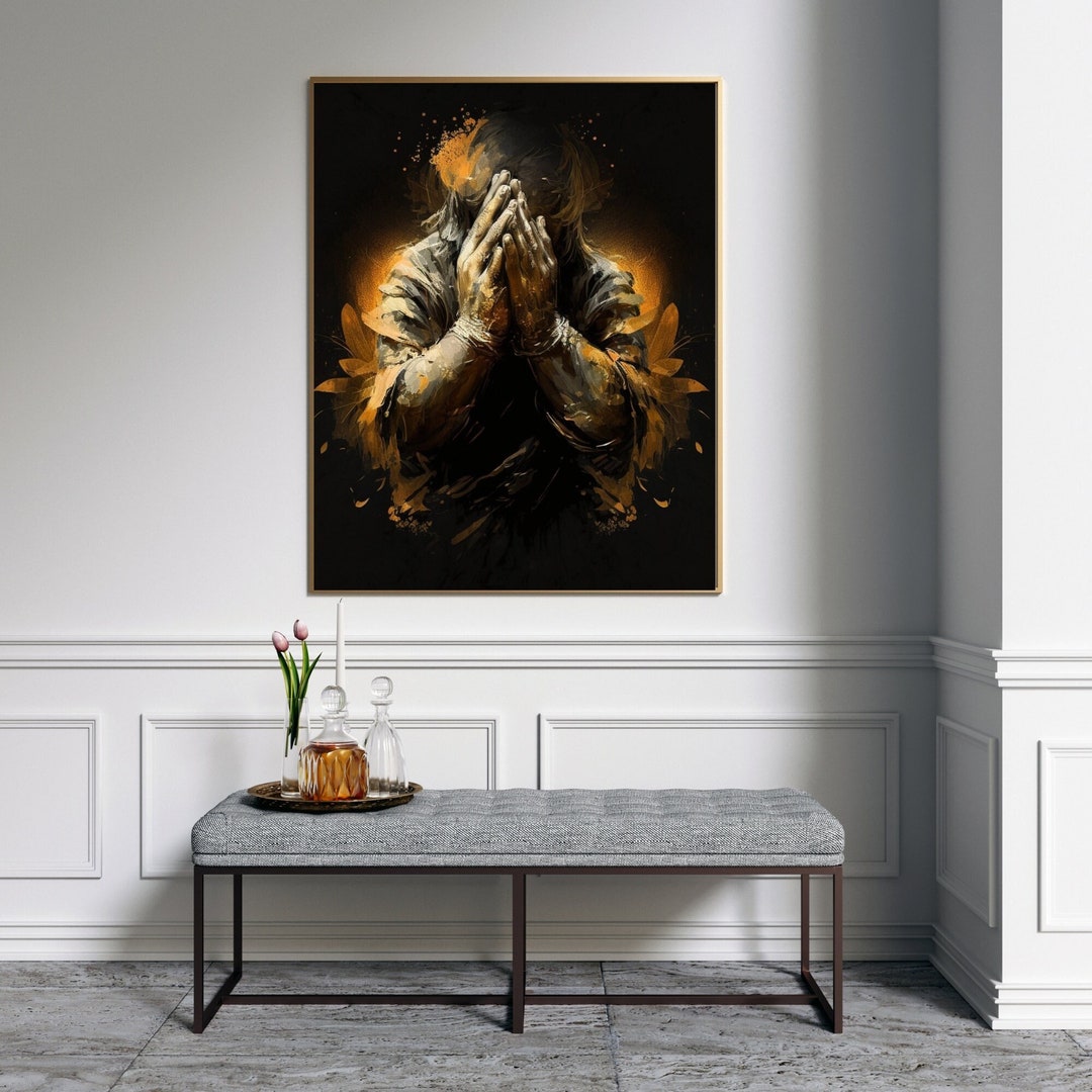 Abstract Digital Art, Instant Download, Praying Hands, Modern Painting ...
