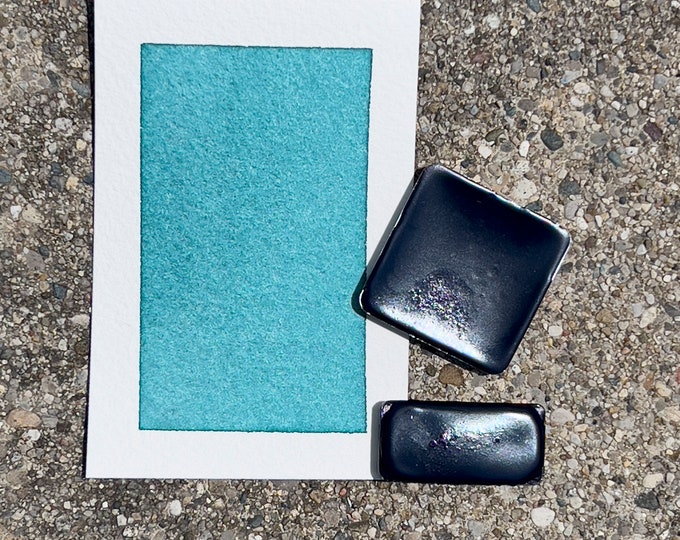 Phthalo Duet | Handmade Watercolor | Half Pan | Quarter Pan - Etsy