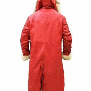 Santa Coat Santa Claus Leather Handmade Trench Coat Christmas ...