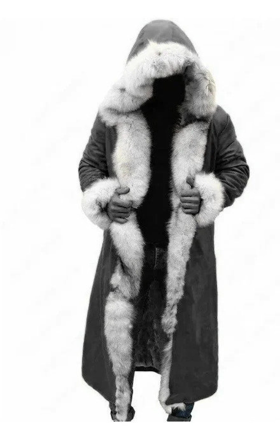 Santa Coat Santa Claus Leather Handmade Trench Coat Christmas ...