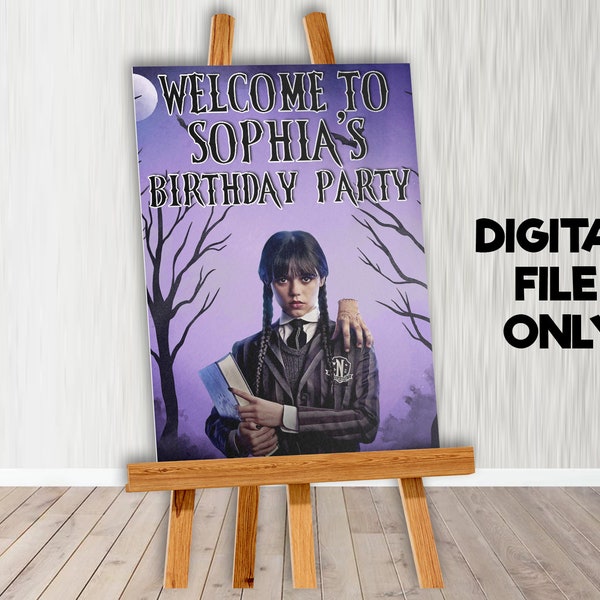 Wednesday Addams Party Banner - Etsy