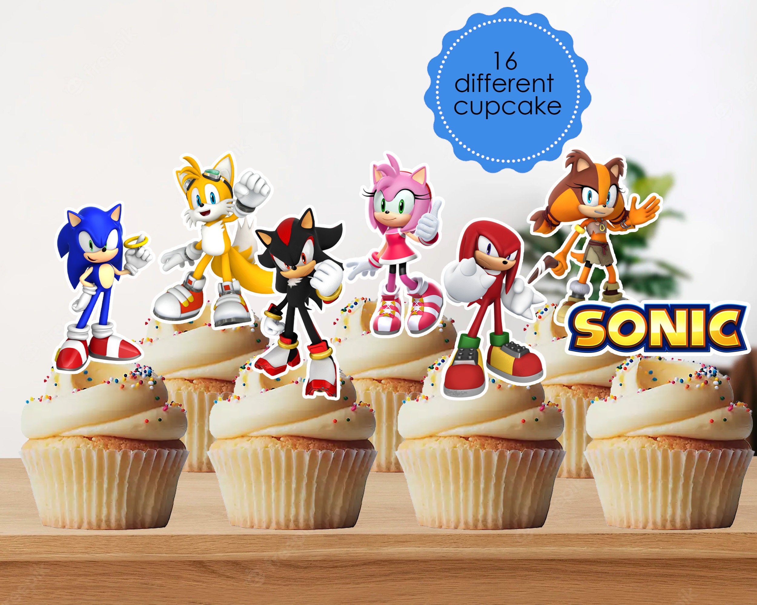 Instant Download Sonic Hedgehog Cake Topper Sonic Cupcake - Etsy Canada