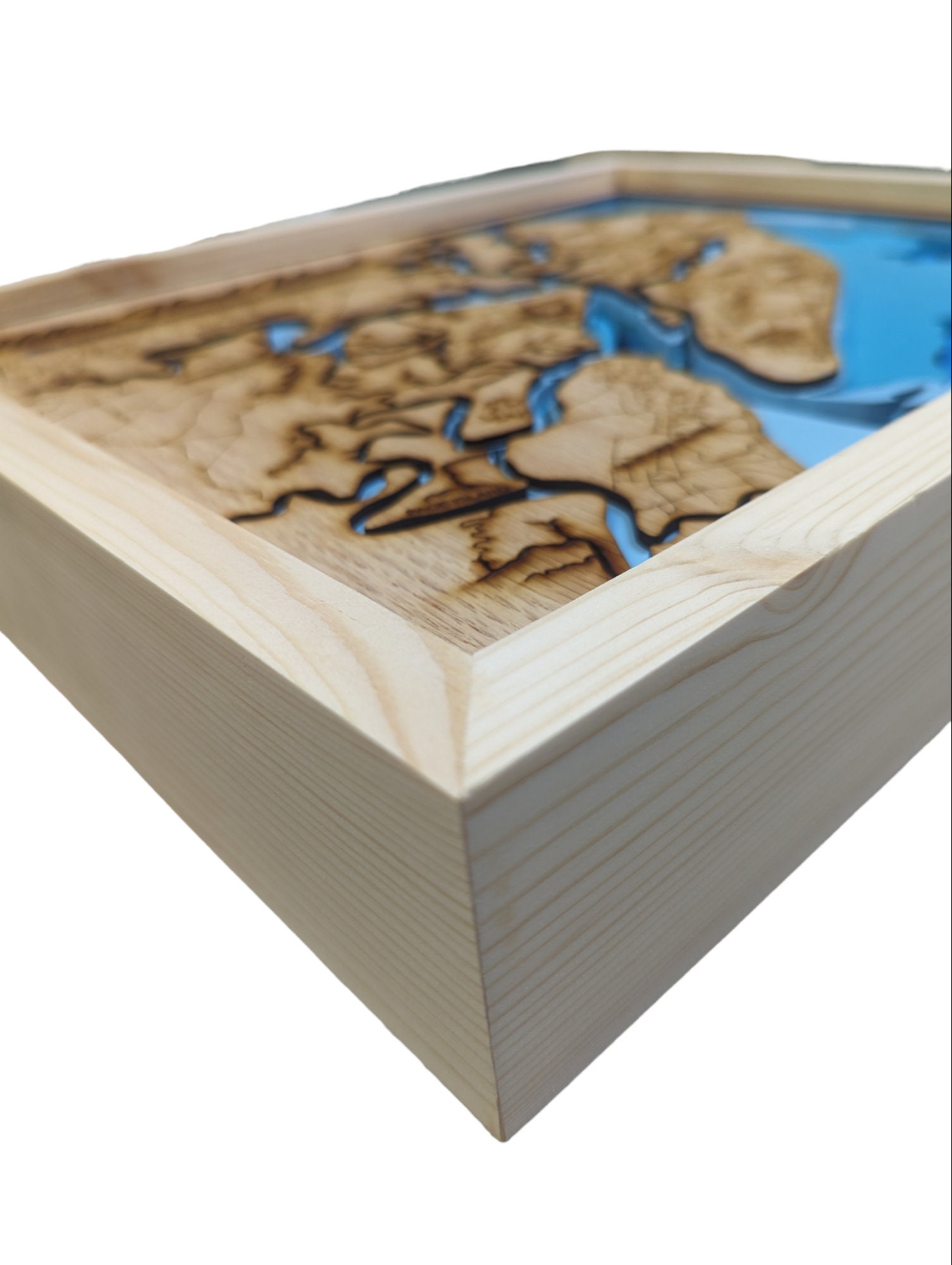 Any Lake or Coastal Map Made to Order for You Wood, Hand Painted, Laser ...