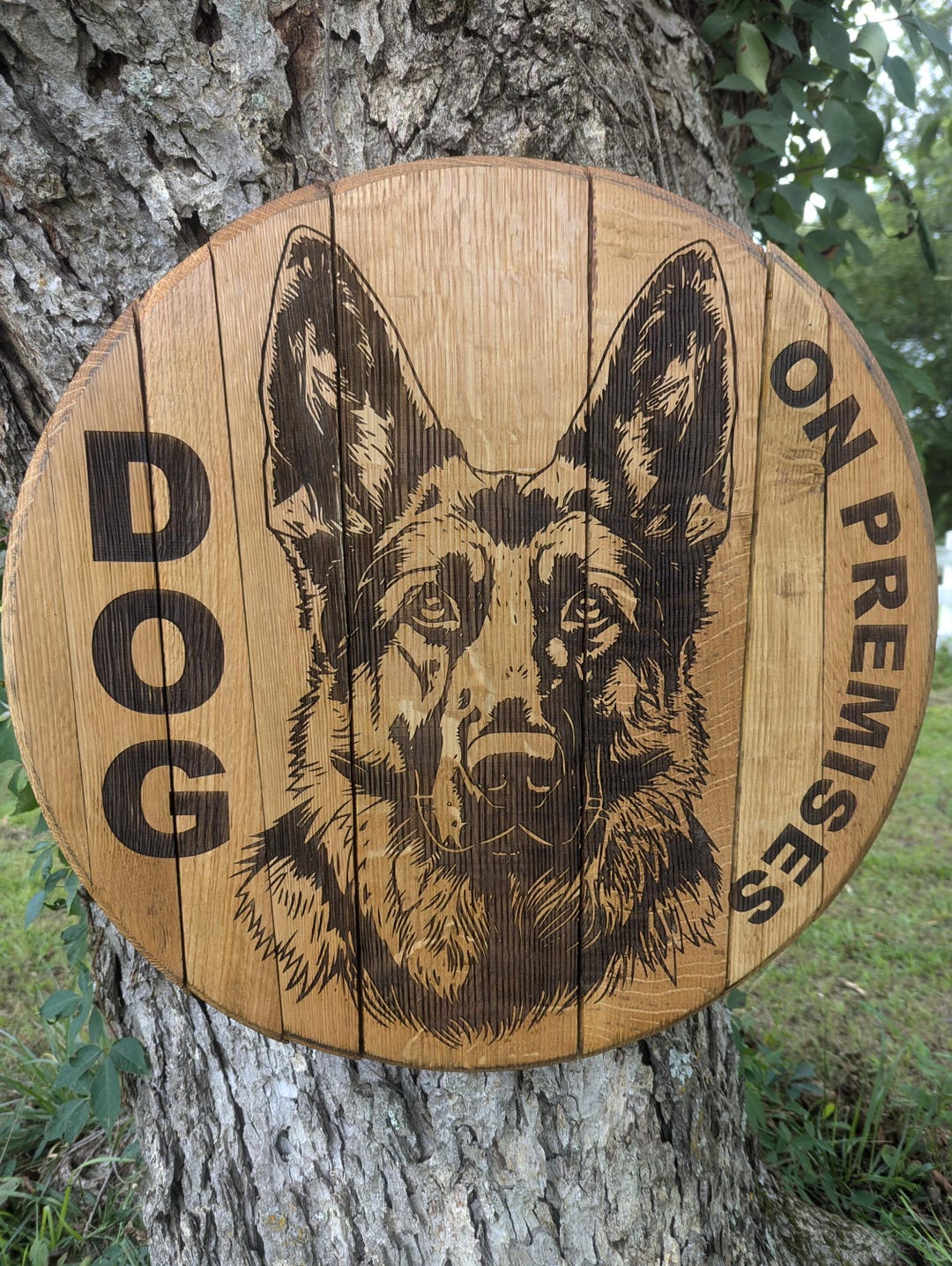 DOG ON PREMISES Solid Oak Sign. Any Breed. Customized for You. Made on ...