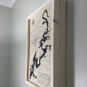 Logan Martin Lake Alabama Lake Map Wooden Layered Hand Made - Etsy