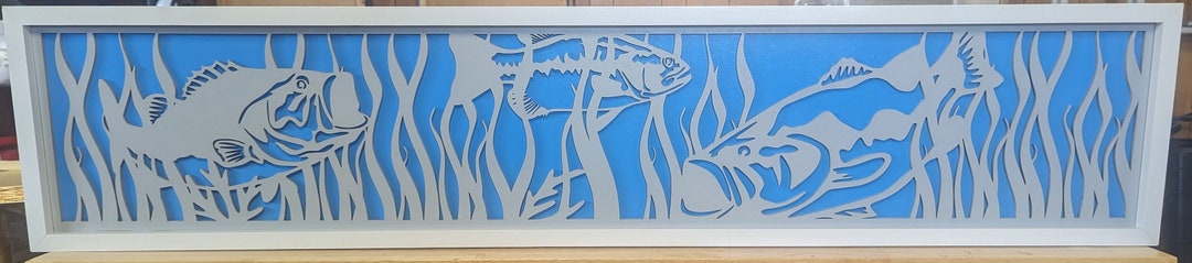 Largemouth Bass Scene Hand Framed Decor Free Shipping 4 Feet Long - Etsy