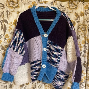 Patchwork Crochet Cardigan - Etsy