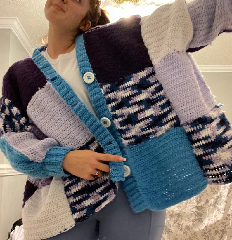 Patchwork Crochet Cardigan - Etsy