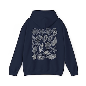 Seashell Hoodie Ocean Beach Hoodie Beachy Hoodie Mermaidcore Clothing ...