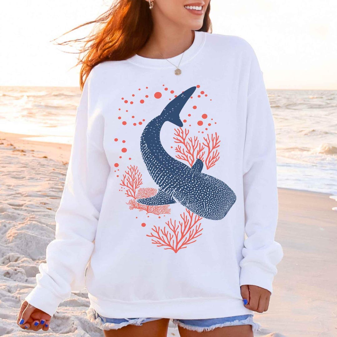 Whale Shark Sweatshirt Oceancore Whale Shirt Shark Whale Sweatshirt ...
