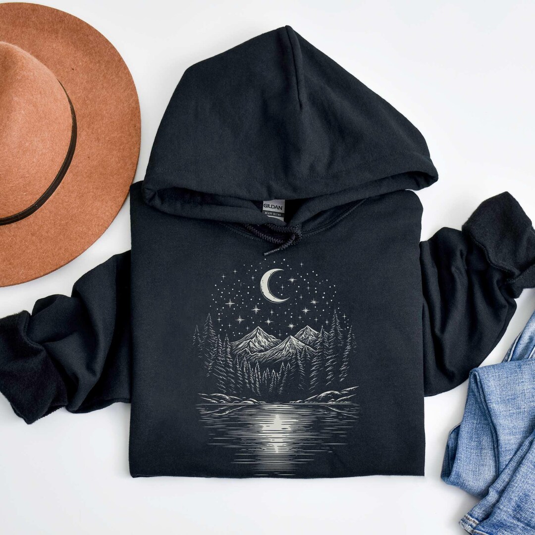 Celestial Mountain Hoodie: Nature Hooded Sweatshirt - Etsy