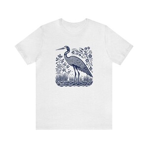 Blue Heron Shirt Linocut Shirt Great Blue Heron Bird Lover Shirt Hippy ...