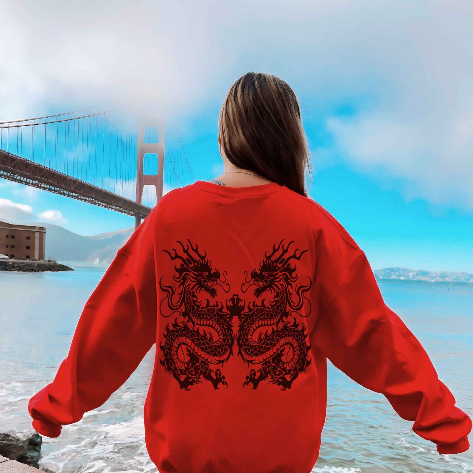 Dragon Sweatshirt Dragon Sweater Year of the Dragon Chinese New Year ...