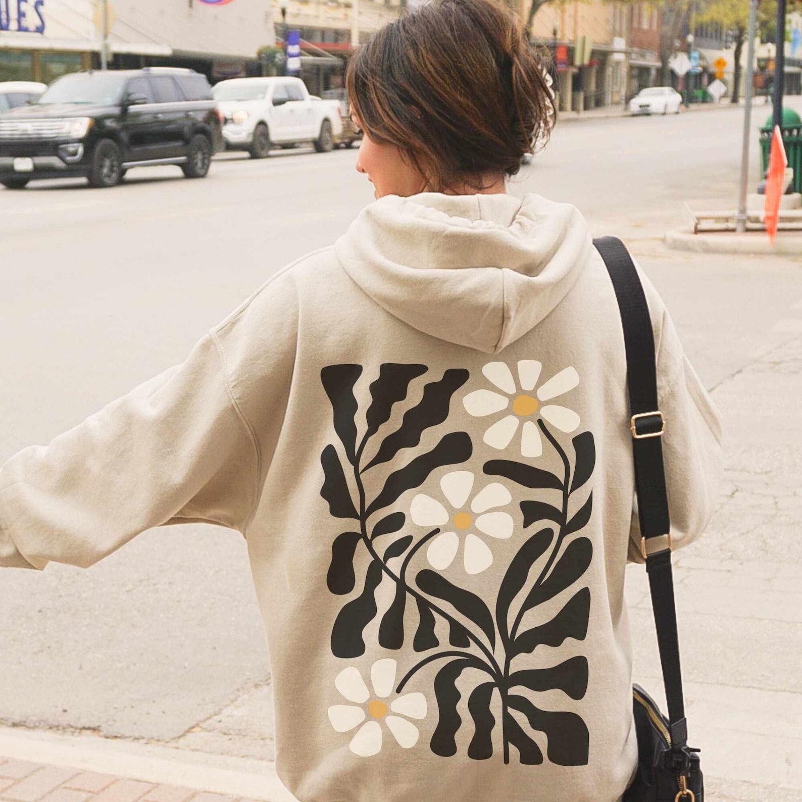 Boho Wildflowers Hoodie Pressed Flowers Hoodie Teal Hoodie Graphic ...