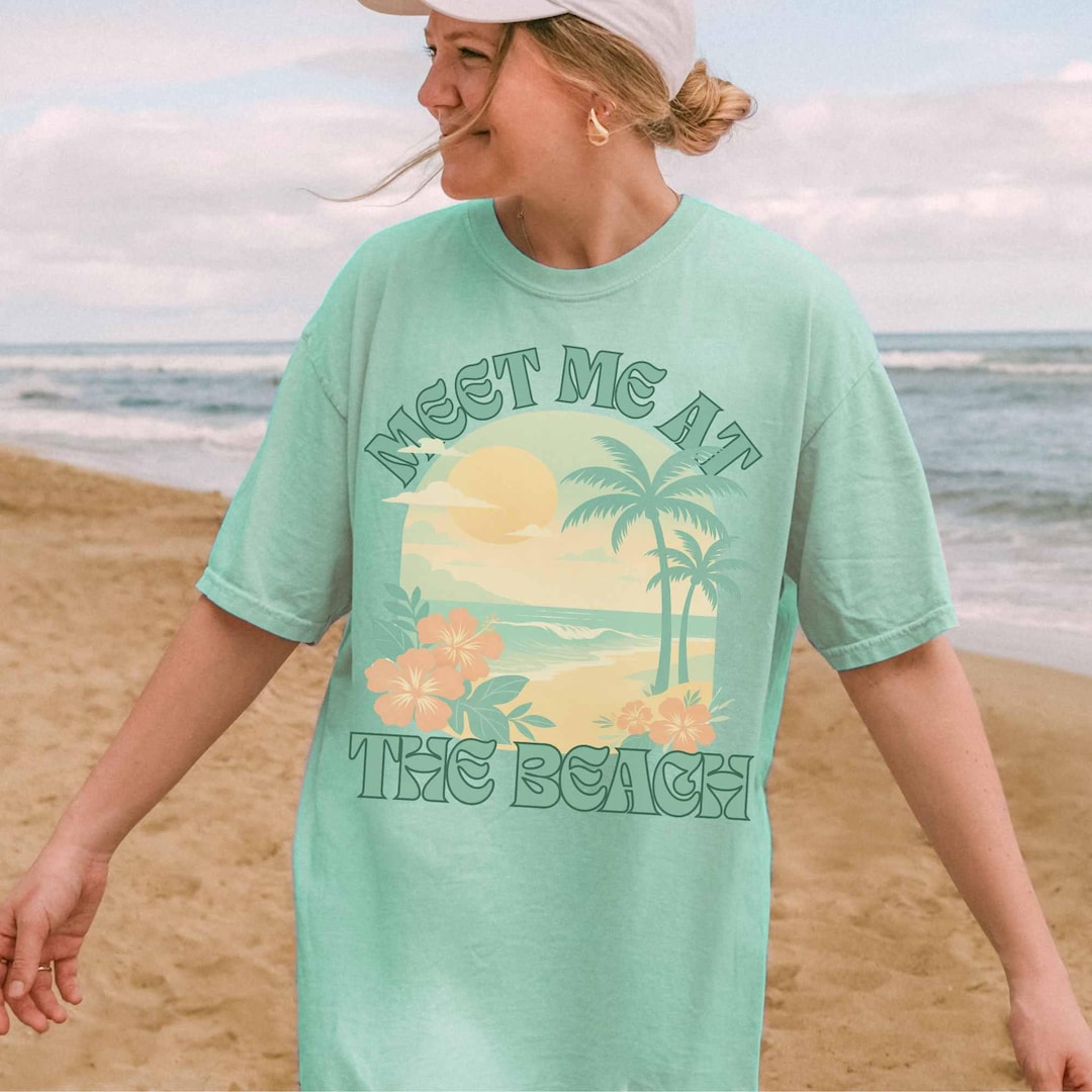 Meet Me at the Beach Oceancore Comfortcolors Shirt Hibiscus Shirt ...