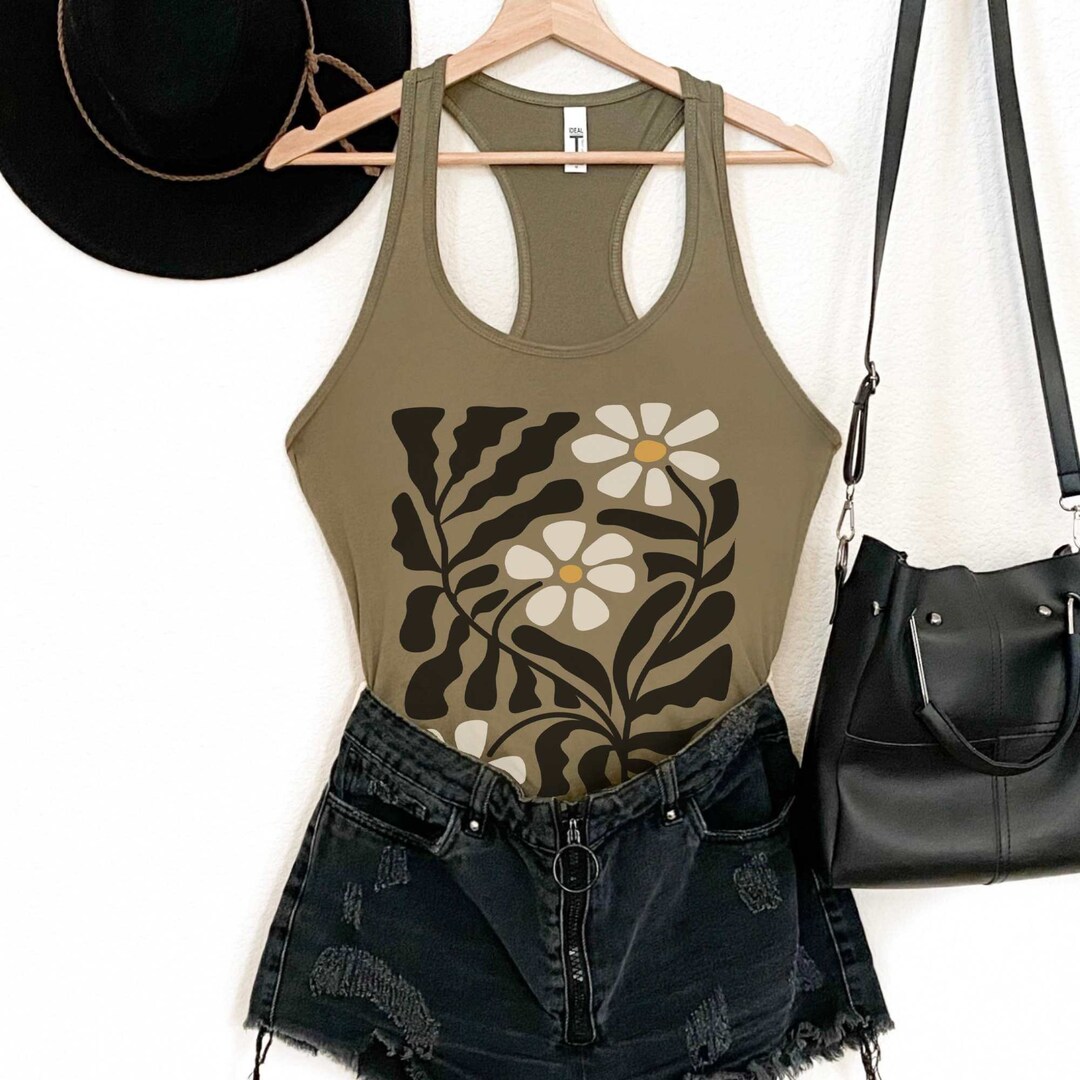 Flower Tank Top Floral Boho Granola Girl Cottagecore Tank Top Pastel ...