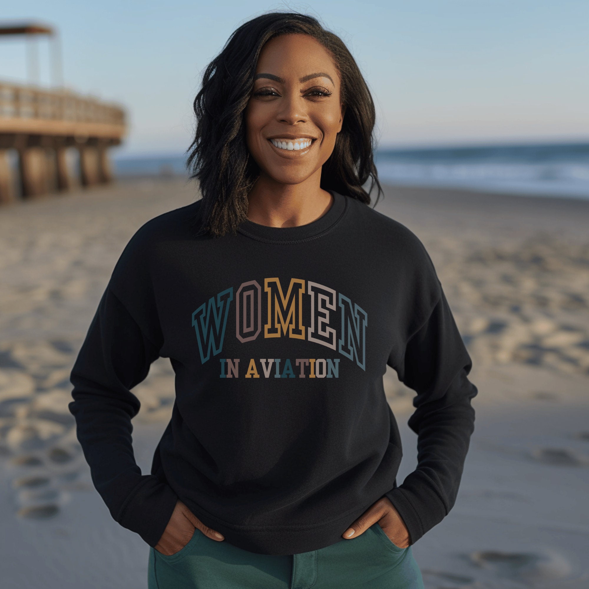 Women in Aviation Sweatshirt, Pilot Sweatshirt, Aviation Gifts for ...