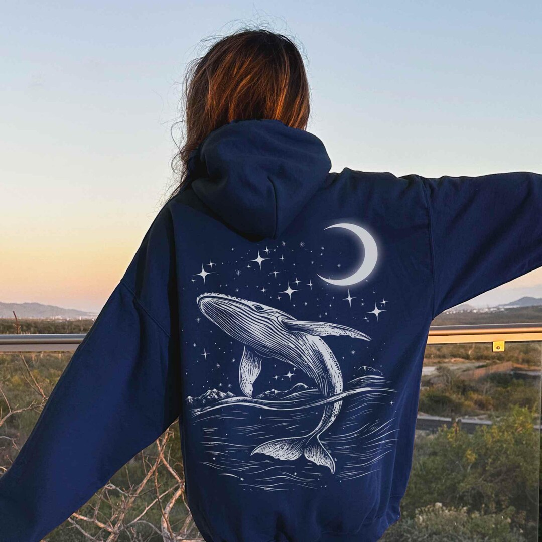 Fisherman Aesthetic Hoodie Oceancore Hoodie Celestial Hoodie Whale ...