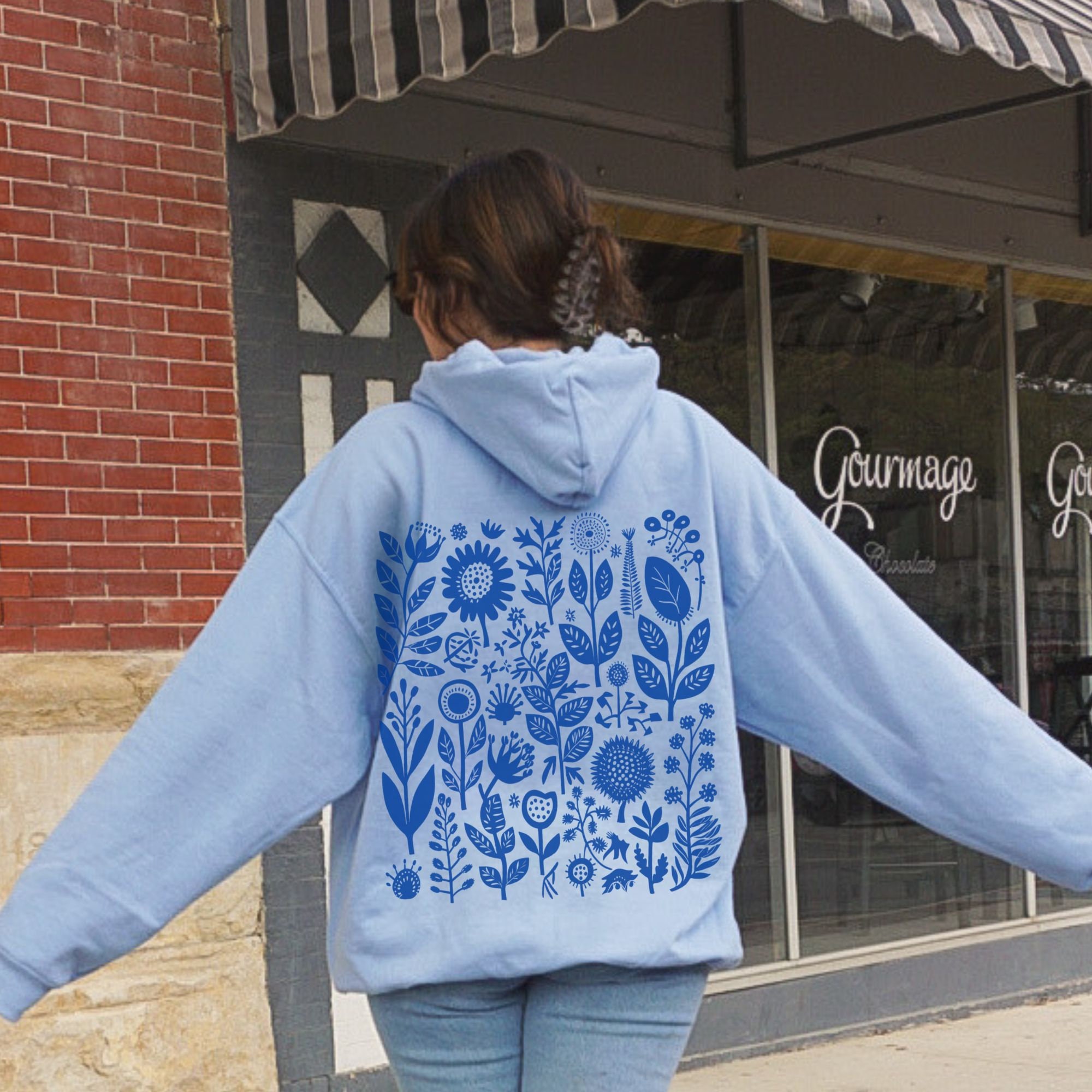 Flower Hoodie Wildflowers Hoodie Pressed Flowers Hoodie Nature Floral ...
