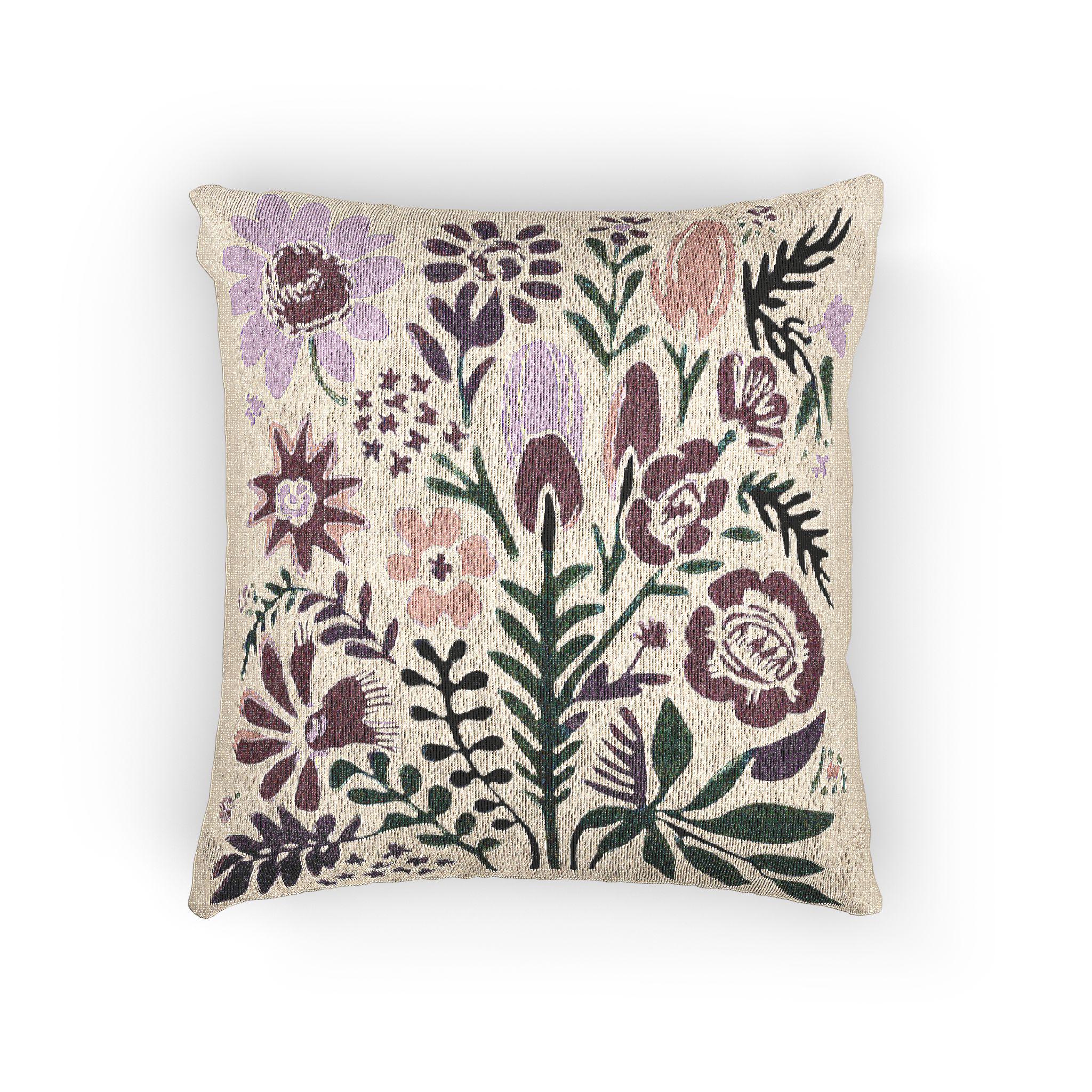 Floral Art Woven Tapestry Throw Pillow - Etsy