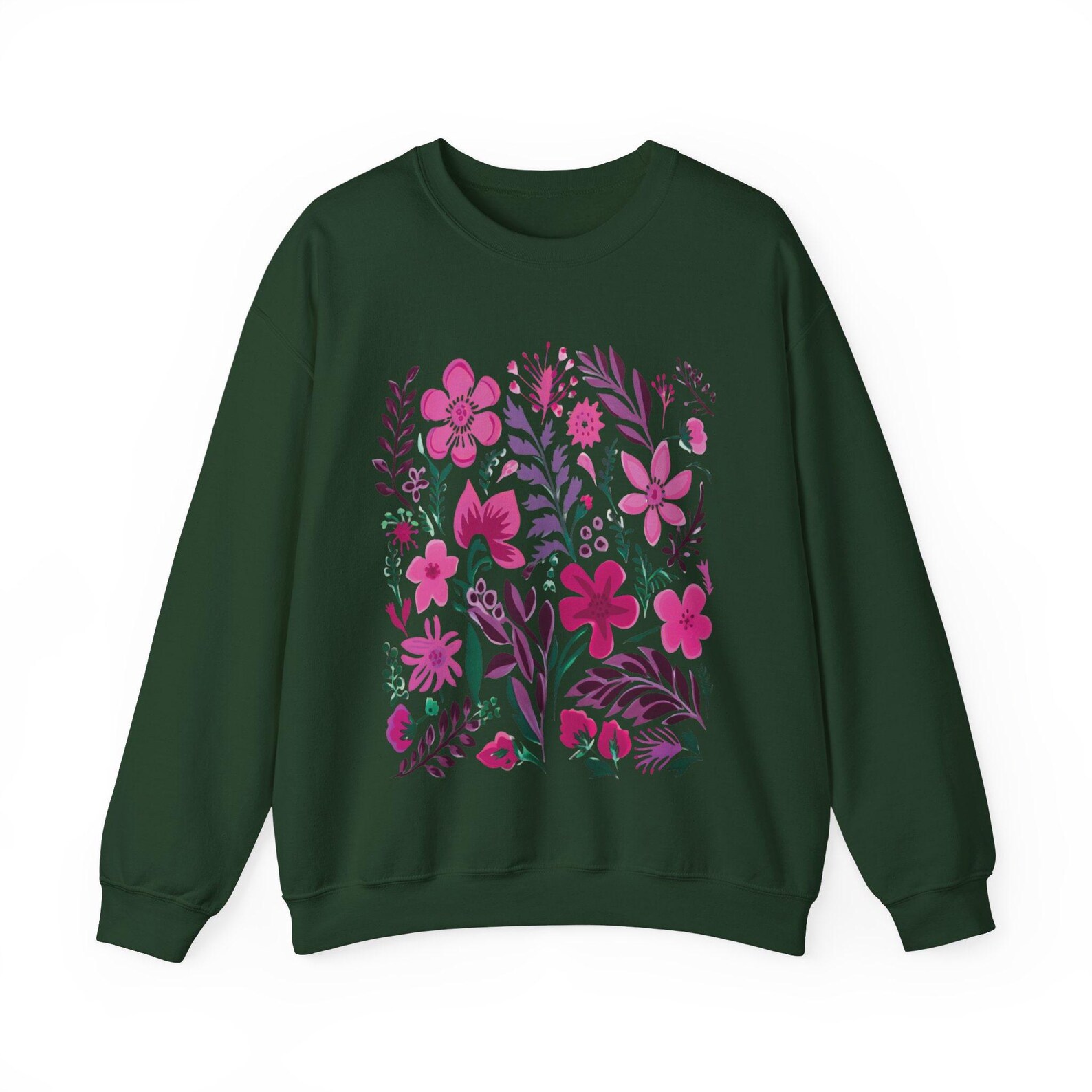 Wildflower Crewneck Sweatshirt: Botanical Floral Design - Etsy