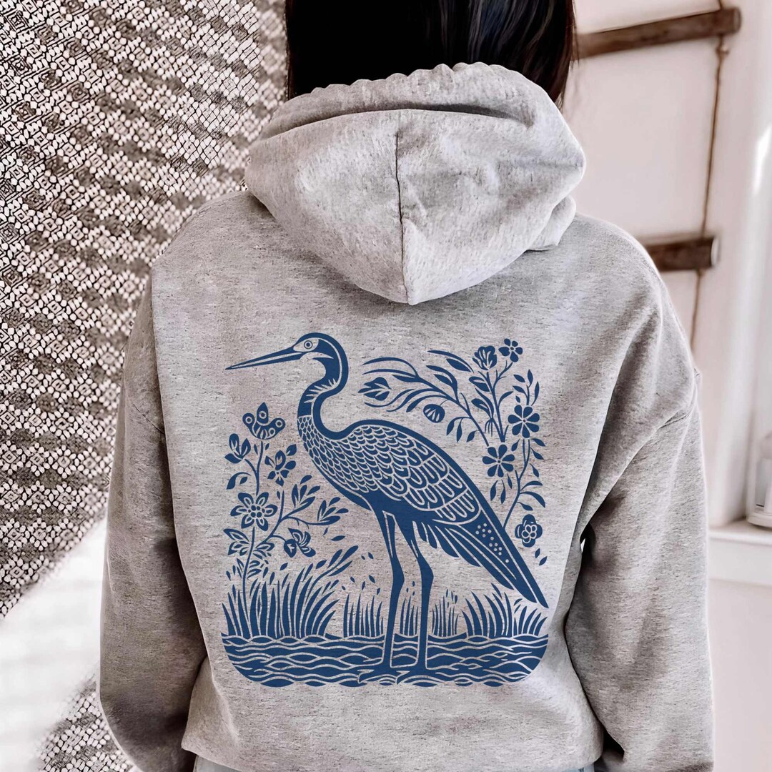 Bird Hoodie Birder Shirt Blue Heron Blue Hoodie Baby Blue Hoodie Heron ...