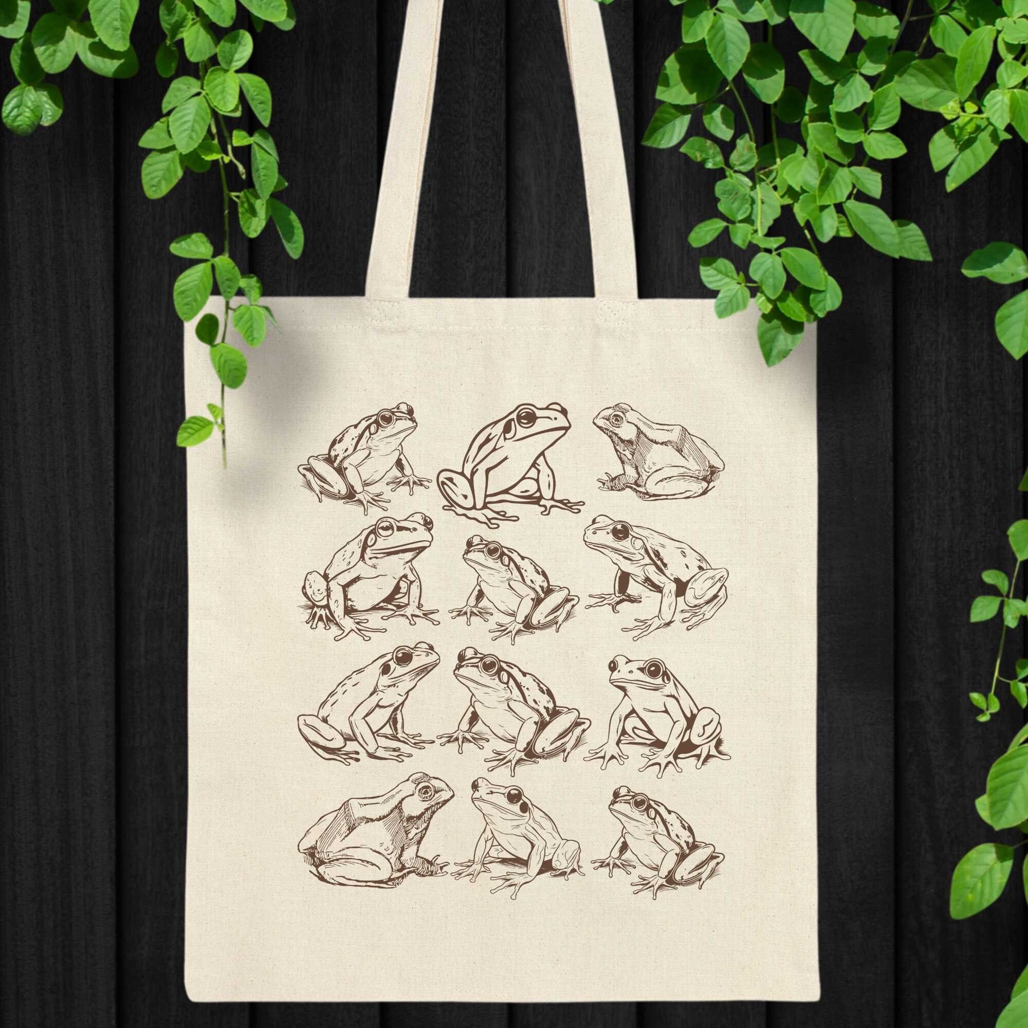 Frog Tote Bag Frog Totebag Frog Tote Bag Frog Tote Frog Bag Frog Lover ...