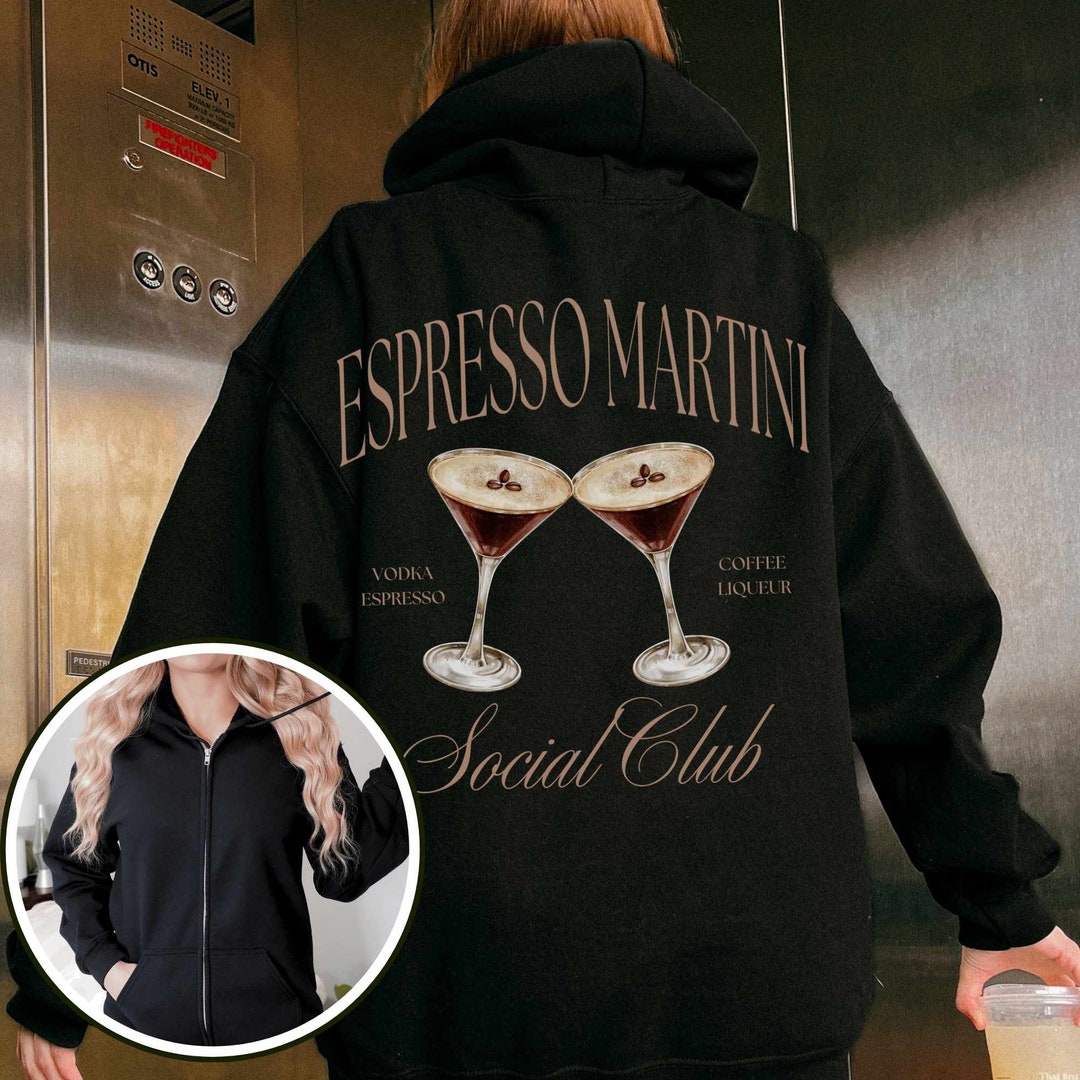 Cocktails Zip up Hoodie Espresso Martini Zip up Sweatshirt Hoodie ...